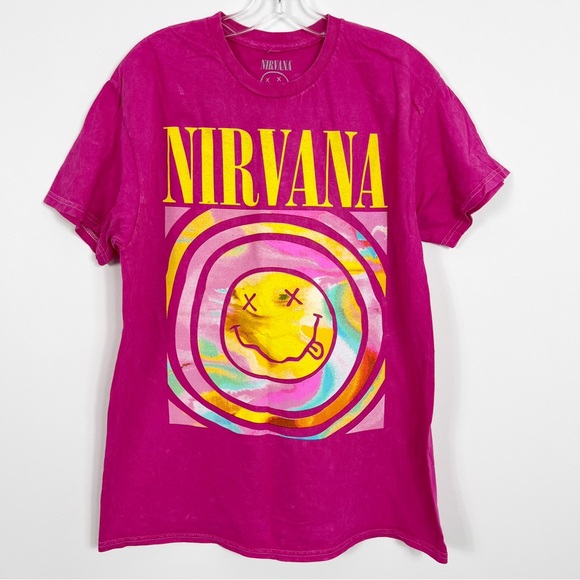 NIRVANA | Tops | Nirvana Colorful Crewneck Graphic Licensed Band Tee ...